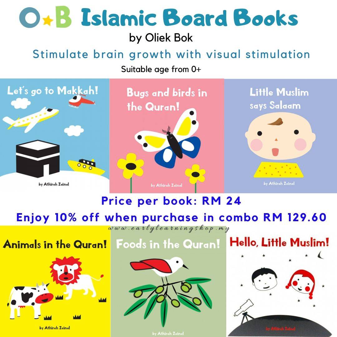 Combo Little Muslim Board Books Serie by Oliek Book (6 books)