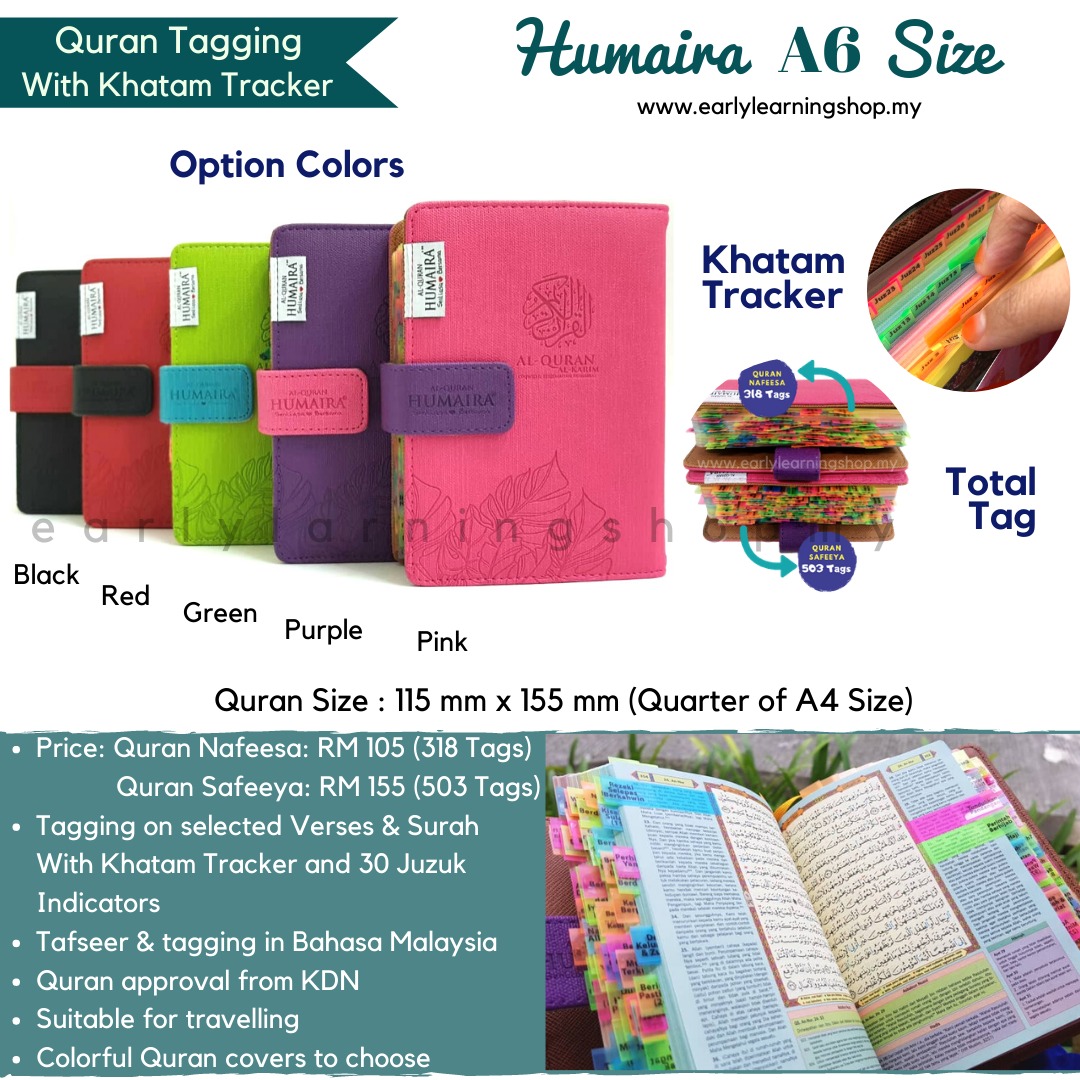 Al Quran Tagging Humaira A6 Size Diari Magnet (503 tags)